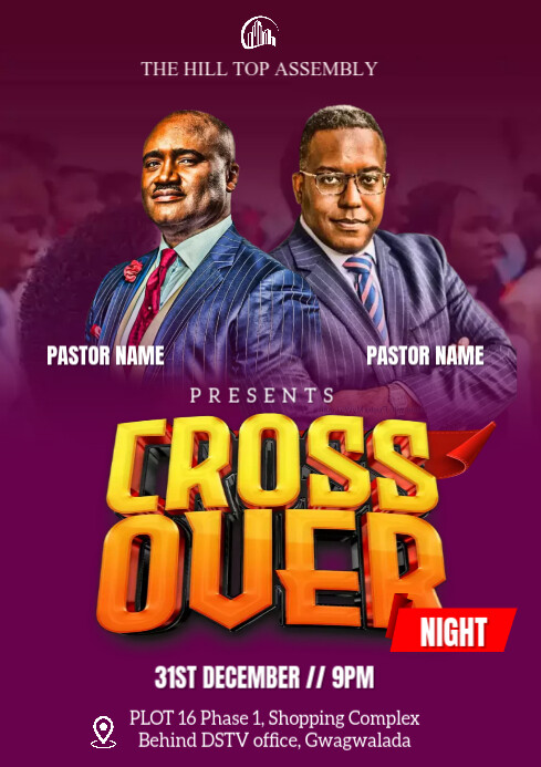 Copy of Purple Maximalist Cross Over Night A4 | PosterMyWall