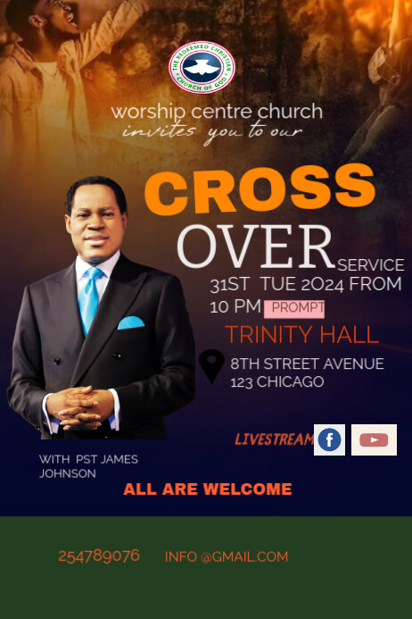 Purple Maximalist Cross Poster Template | PosterMyWall