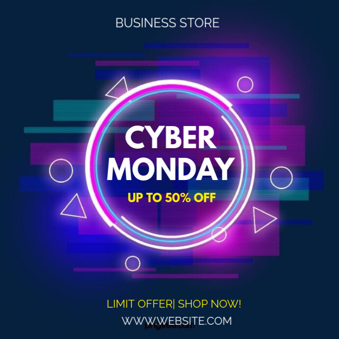 Purple Maximalist Cyber Monday Instagram Post Template | PosterMyWall