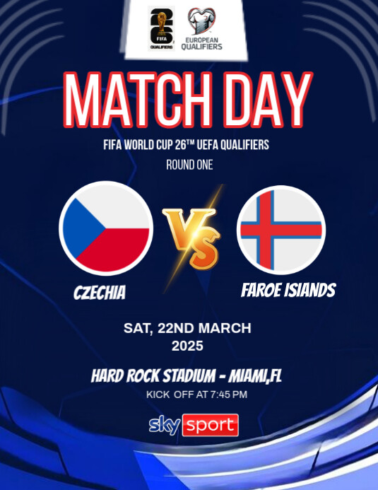 Copy of Purple Maximalist Czechia Vs Faroe Islands Fifa World Cup 26 ...