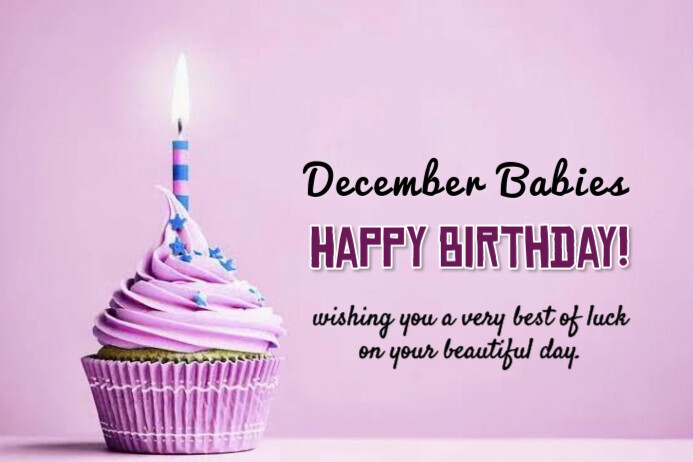 Purple Maximalist December Babies Birthday Banner 4' × 6' Template ...