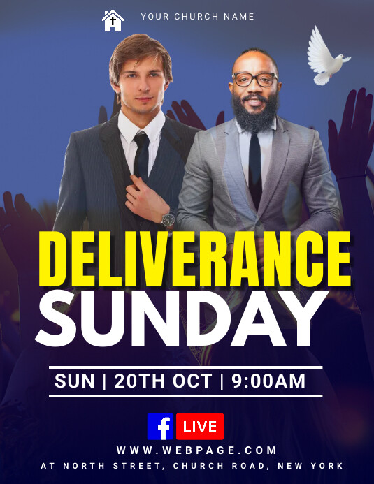Purple Maximalist Deliverance Service Flyer ( Template | PosterMyWall