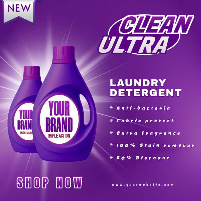 Purple Maximalist Detergent Instagram Post Template | PosterMyWall