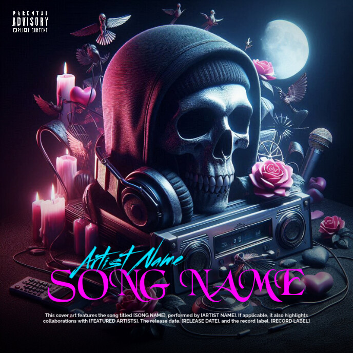 Modèle Purple Maximalist Dj Skull Album Cover | PosterMyWall