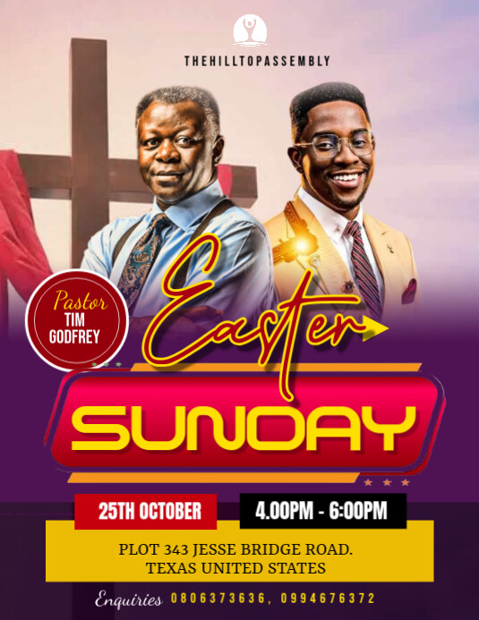 Purple Maximalist Easter Service Flyer (us Letter) Template | PosterMyWall