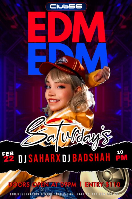 Plantilla de Purple Maximalist Edm Saturday Night Party Po | PosterMyWall