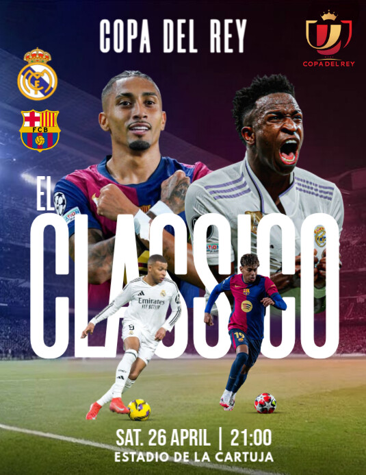 Copia de Purple Maximalist El Classico Final Match Real Madrid Vs ...