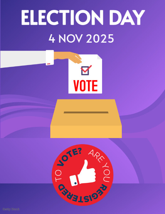 Purple Maximalist Election Day Flyer (us Letter) Template | PosterMyWall
