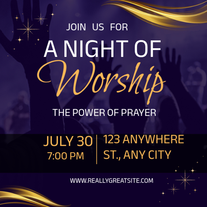 Purple Maximalist Elegant Worship Invitation Elegant Worship Instagram ...