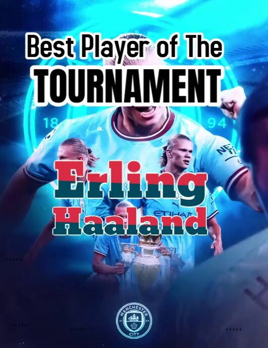 Copy of Purple Maximalist Erling Haaland (mvp Of The Tournament) Flyer ...
