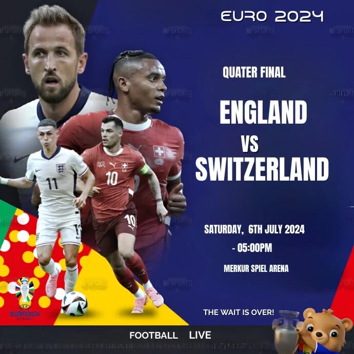 Purple Maximalist Euro 2024 England Vs Switze Template | PosterMyWall