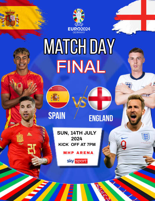 Purple Maximalist Euro 2024 Spain Vs England Template | PosterMyWall