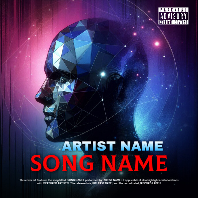 Purple Maximalist Face Album Cover Template | PosterMyWall