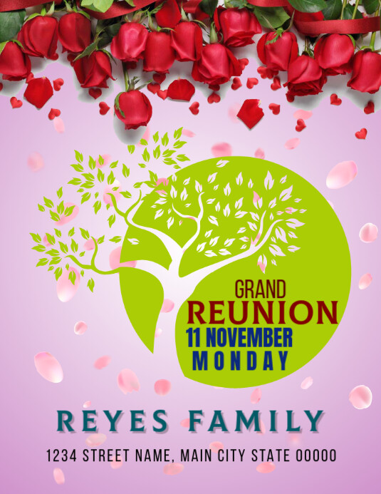 Purple Maximalist Family Reunion Flyer (us Letter) Template | PosterMyWall