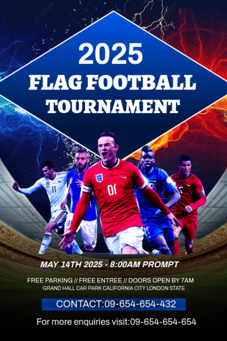 Copy of Purple Maximalist Flag Football Template Design Poster ...