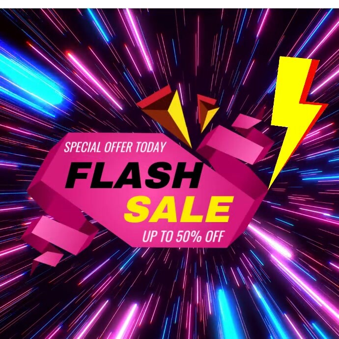 Purple Maximalist Flash Sale Ad Instagram Post Template | PosterMyWall