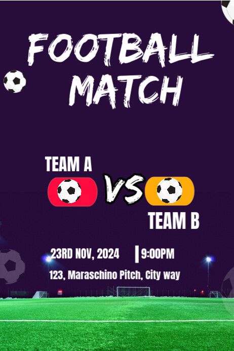 Copy of Purple Maximalist Football Matchday Template Poster | PosterMyWall