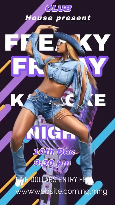 Plantilla de Purple Maximalist Freaky Friday And Karaoke N | PosterMyWall
