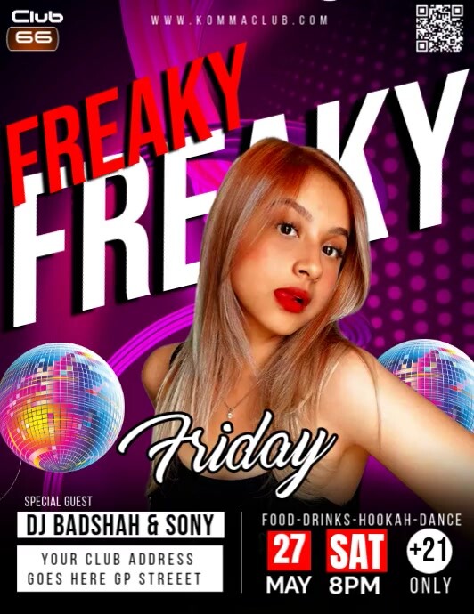 Purple Maximalist Freaky Friday Flyer (us Letter) Template | PosterMyWall