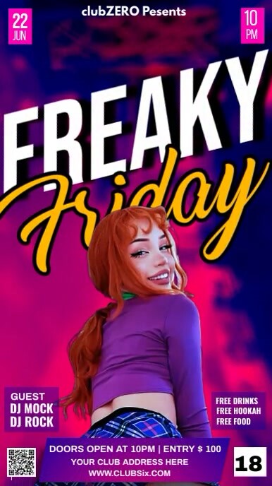 Purple Maximalist Freaky Friday Night Party I Template | PosterMyWall