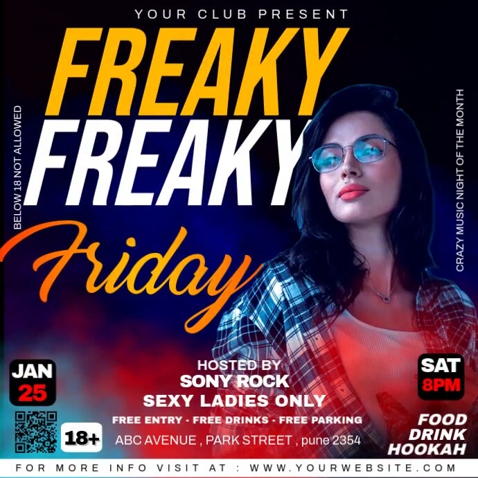 Purple Maximalist Freaky Friday Night Party I Template | PosterMyWall