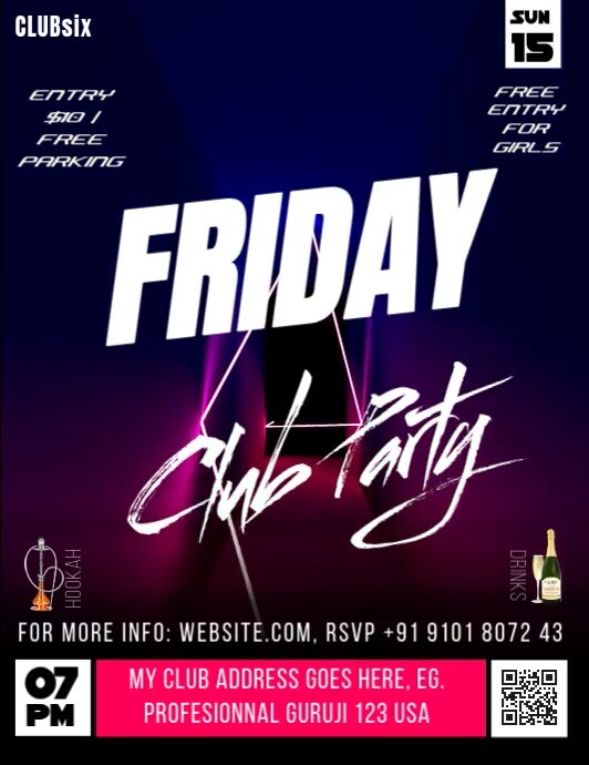 Purple Maximalist Friday Night Flyer (us Letter) Template | PosterMyWall