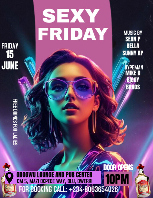 Purple Maximalist Friday Night Party Flyer (us Letter) Template ...