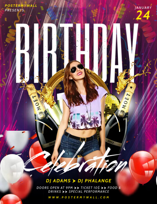 Purple Maximalist Friday Night V Flyer (us Letter) Template | PosterMyWall