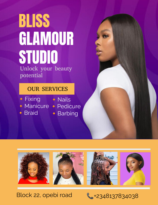 Purple Maximalist Glamour Studio Design Flyer Template | PosterMyWall
