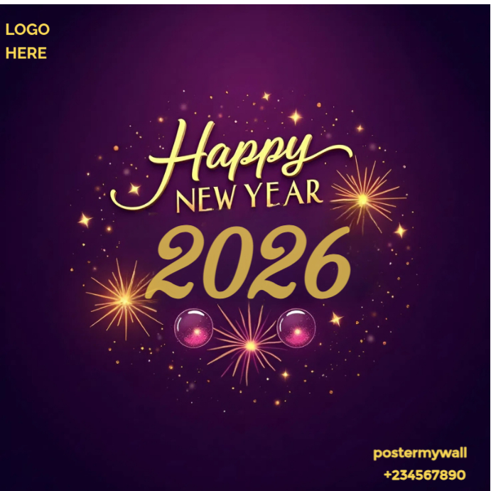 Purple Maximalist Golden New Year 2026 Celebration Instagram Post ...