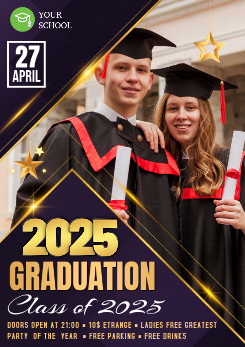 Purple Maximalist Graduation A3 Template | PosterMyWall