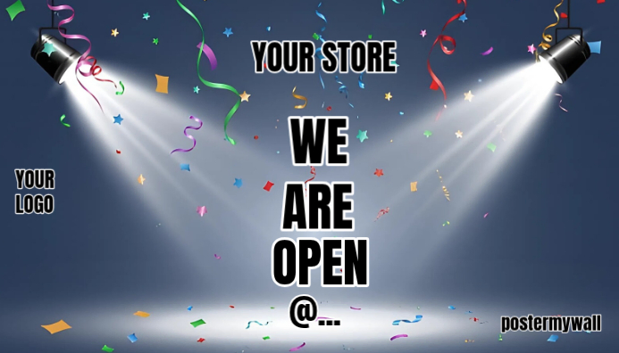 Plantilla de Purple Maximalist Grand Opening Announcement – Spotlight ...