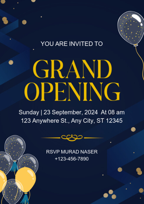 Purple Maximalist Grand Opening Ceremony Flyers A4 Template | PosterMyWall