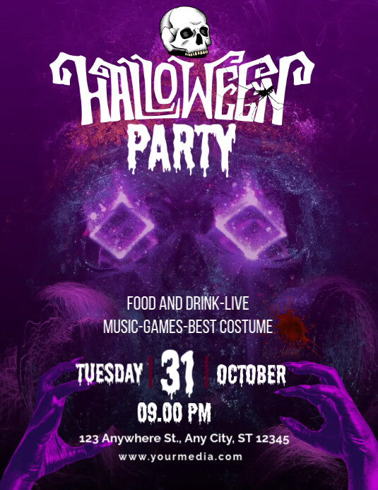 Copy of Purple Maximalist Halloween Party Flyer (us Letter) | PosterMyWall