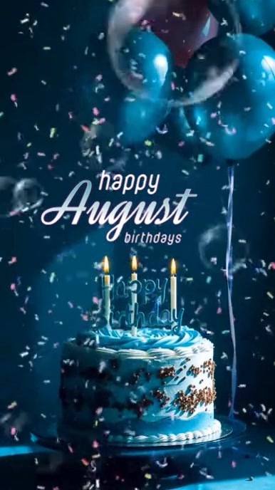 Purple Maximalist Happy August Birthdays Whatsapp Status Template ...
