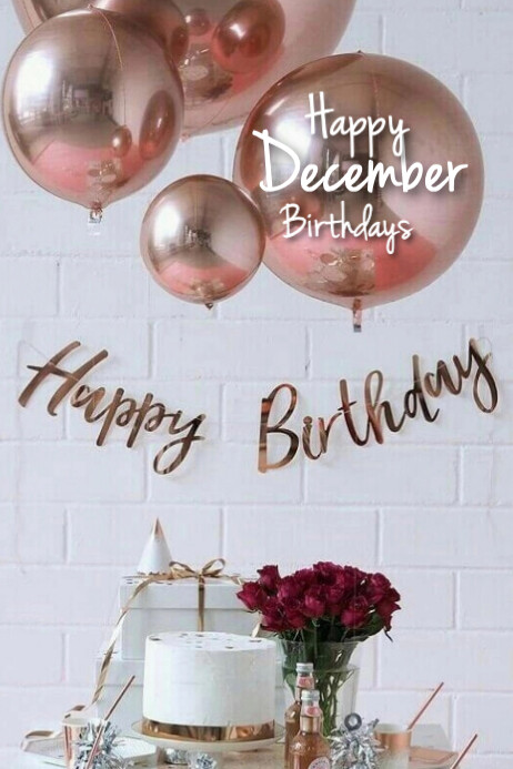 Purple Maximalist Happy December Birthdays Banner 4' × 6' Template ...