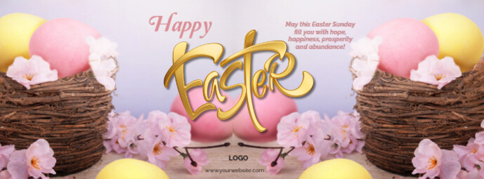 Purple Maximalist Happy EAster Facebook Cover Photo Template | PosterMyWall