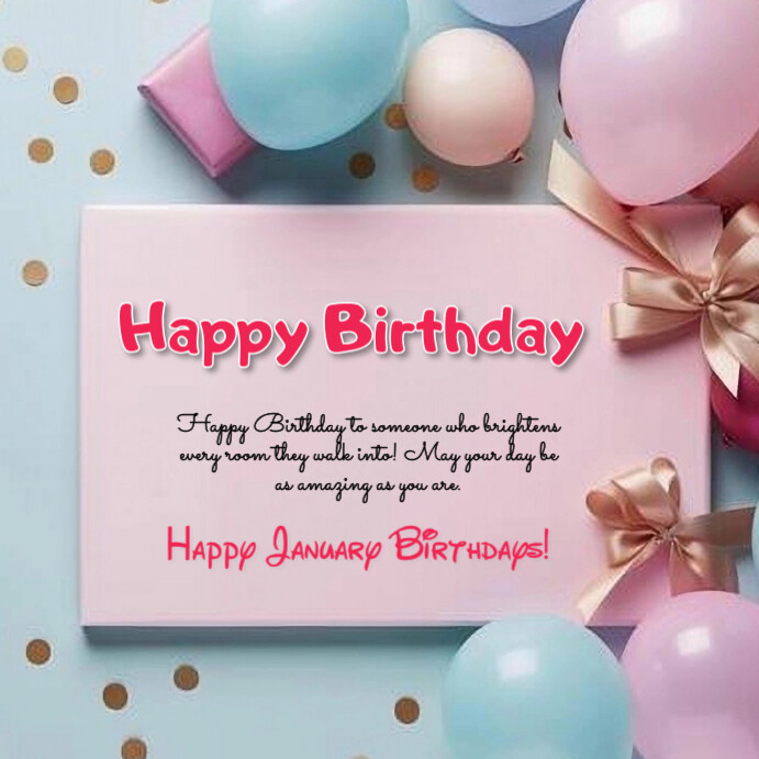 Purple Maximalist Happy January Birthdays Instagram Post Template ...