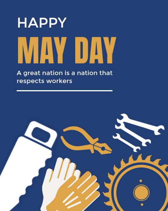 Purple Maximalist Happy May Day Instagram Portrait Template | PosterMyWall