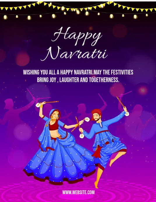 Copy of Purple Maximalist Happy Navratri Flyer (us Letter) | PosterMyWall