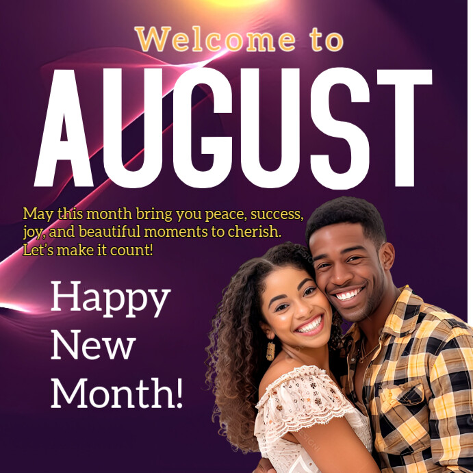 Purple Maximalist Happy New Month/ August Design Template Instagram ...