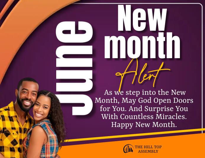 Purple Maximalist Happy New Month June Flyer Template | PosterMyWall