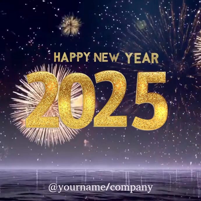 Purple Maximalist Happy New Year Wishes Instagram Video Template Square ...