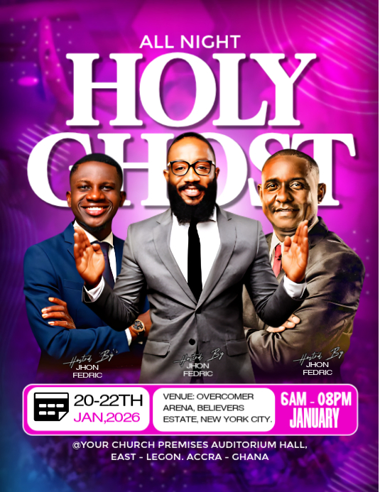 Copy of Purple Maximalist Holy Ghost All Night Flyer (us Letter ...