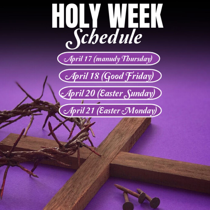 Copy of Purple Maximalist Holy Week Instagram Post | PosterMyWall