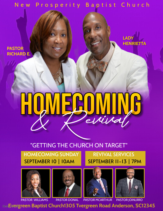 Purple Maximalist Homecoming & Revival Flyer Template | PosterMyWall