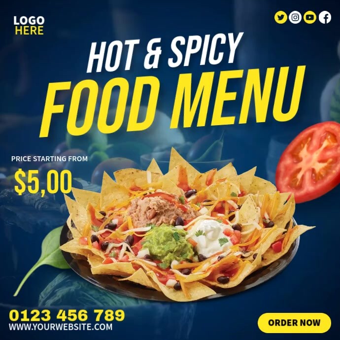 Plantilla de Purple Maximalist Hot And Spicy Food Menu In | PosterMyWall