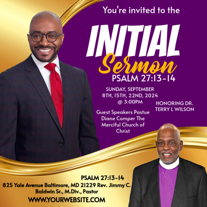 Copy of Purple Maximalist Initial Church Sermon Flyer Instagram Post ...