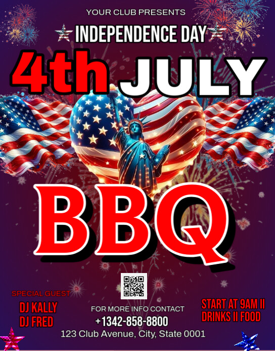 Purple Maximalist July 4th Poster/wallboard Template | PosterMyWall
