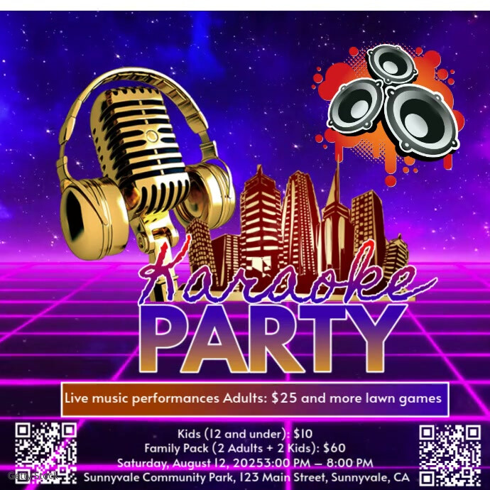 Copy of Purple Maximalist Karaoke Night Instagram Post | PosterMyWall